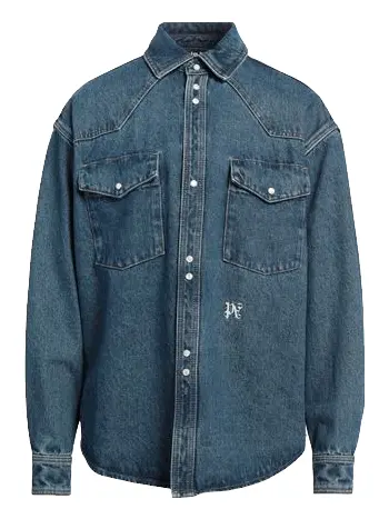 Palm Angels Denim Shirt Size Cotton, Polyester - Blue