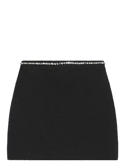 N°21 Mini Tweed Skirt With Crystals - Black