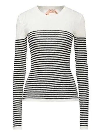 N°21 Striped Knit Sweater - White