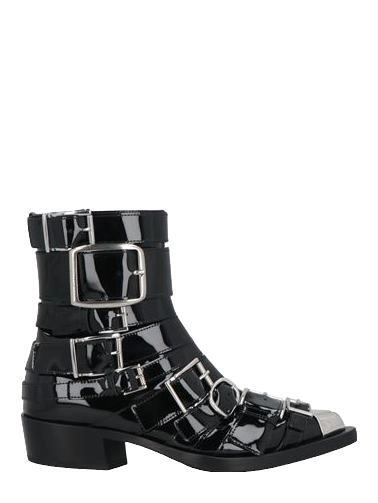 Alexander McQueen Patent Leather Ankle Boots - Black