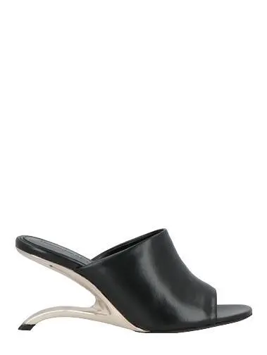 Alexander McQueen Leather Slide Sandals - Black