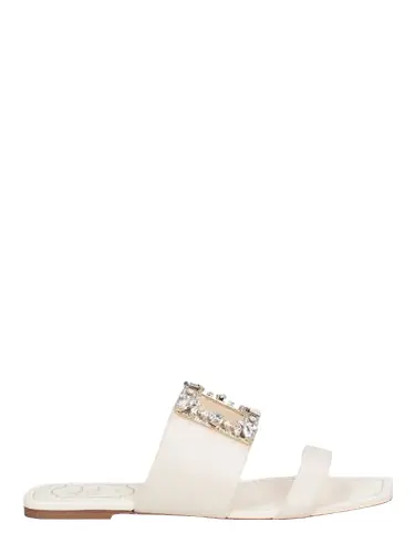 ROGER VIVIER Leather Sandals With Appliqués And Crystals - White