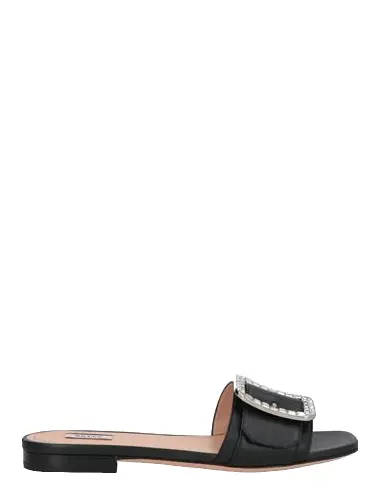 Bally Lambskin Slide Sandals - Black