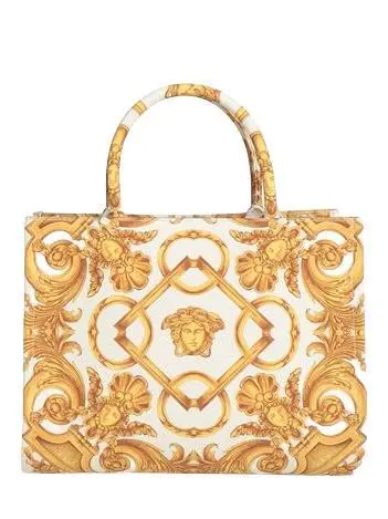 Versace Handbag In Polyester And Calfskin - White