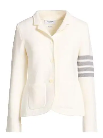 Thom Browne Single-breasted Knitted Blazer - White