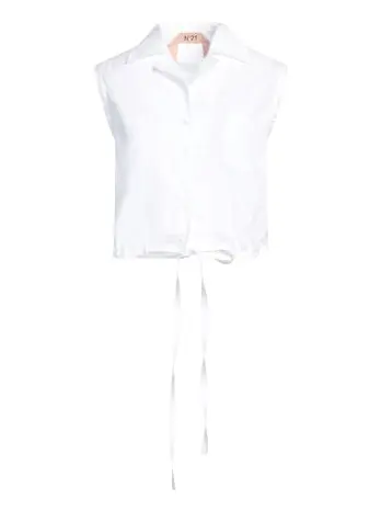 N°21 Woven Shirt With Embroidered Logo - White