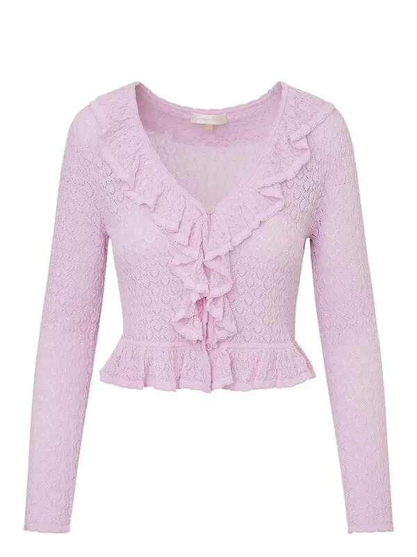 LoveShackFancy Nilah Knitted Cardigan - Pink