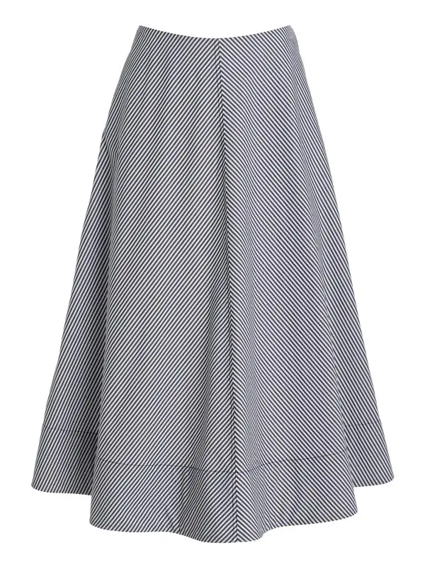 Brandon Maxwell The Knox Low-rise Pima Cotton Midi Skirt - Black,white