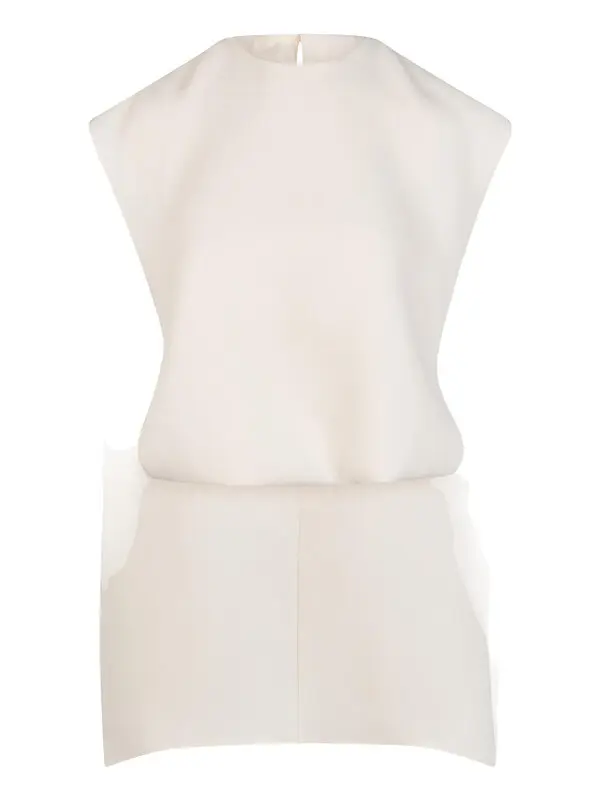 HEIRLOME Athena Cape-detailed Draped Silk Top - Ivory