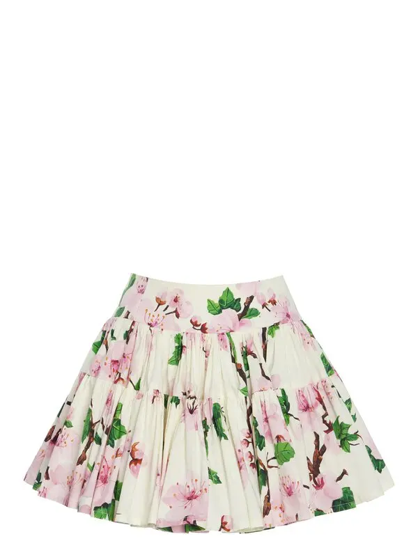 Oscar De La Renta Cotton Poplin Mini Skirt - Off-white