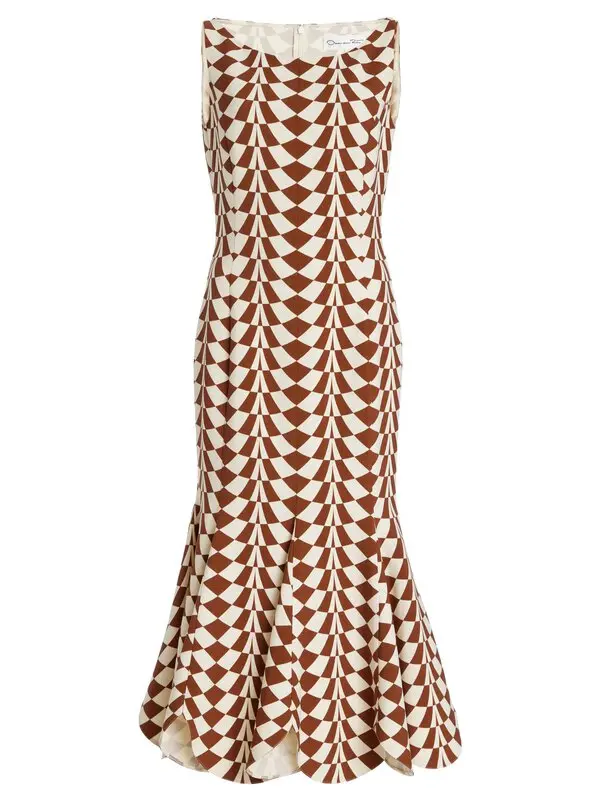 Oscar De La Renta Stretch-wool Midi Dress - Brown