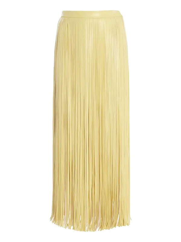 Proenza Schouler Veda Fringed Faux-leather Maxi Skirt - Yellow