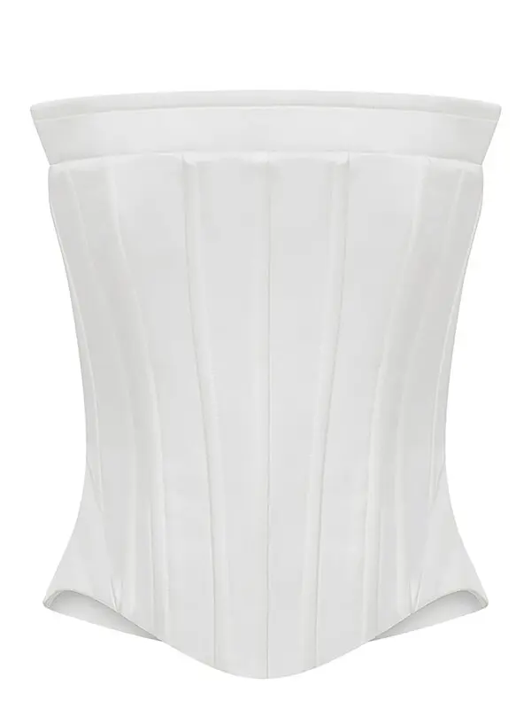 Ila Yuan Crepe Corset Top - White
