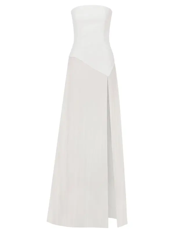 Ila Christina Satin-chiffon Maxi Dress - White