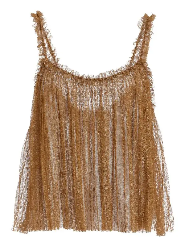 Ulla Johnson Romy Pleated Sheer Top - Nude