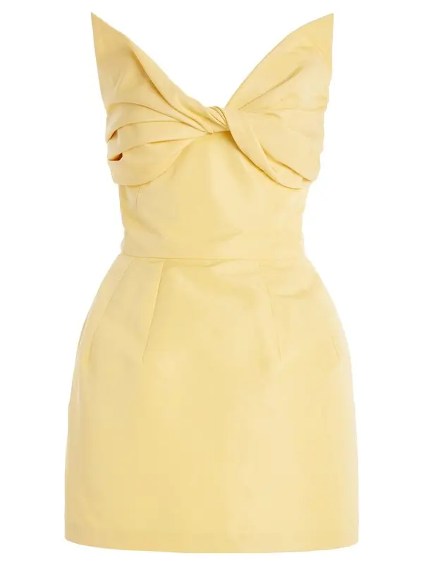 Oscar De La Renta Bow-detailed Mini Dress - Yellow