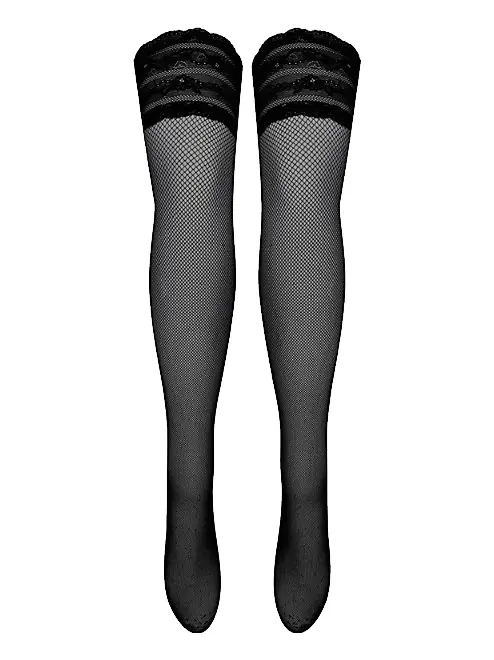 Agent Provocateur Signature Fishnet Hold-ups - Black