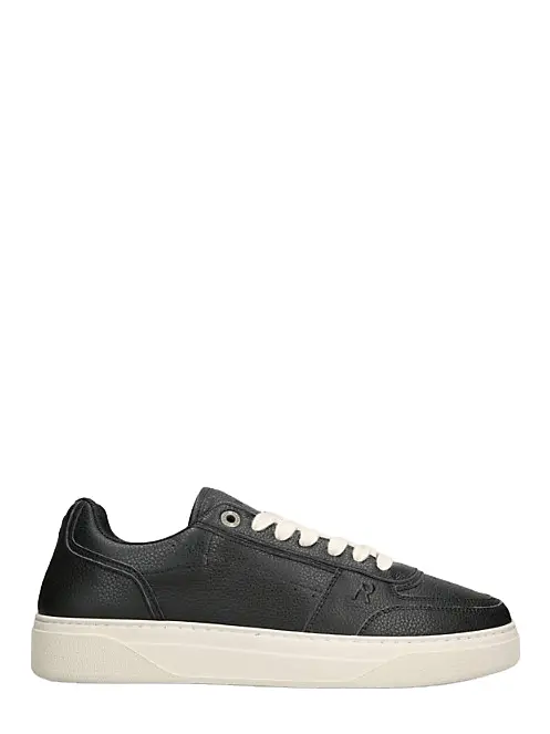 REPRESENT Brand-embossed Leather Low-top Trainers - Black