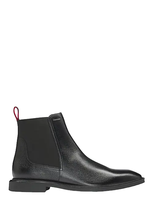 Hugo Brand-embossed Faux-leather Chelsea Boots - Black