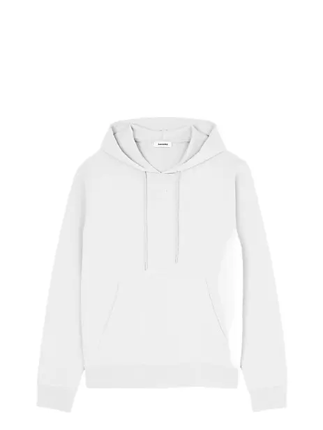 Sandro Tonal-logo Regular-fit Cotton-jersey Hoody - Naturels
