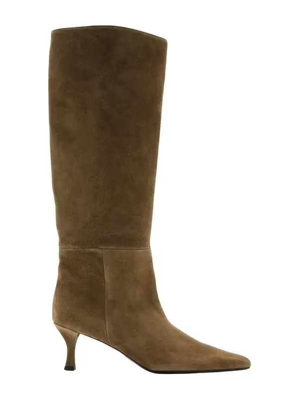 Proenza Schouler Knee High Suede Boots - Green