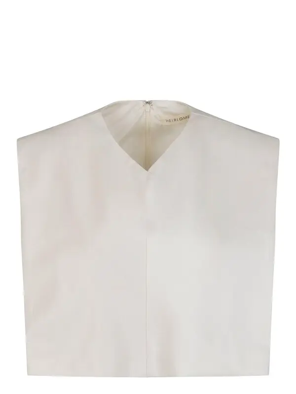 HEIRLOME Gemma Cropped Silk Top - Ivory