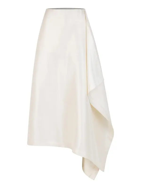 HEIRLOME Mel Draped Silk Crepe Skort - Ivory