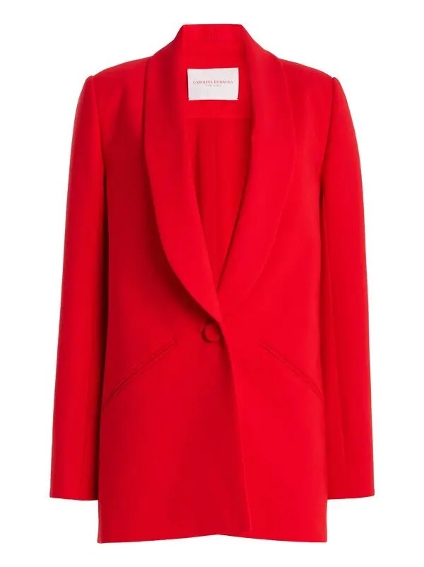 Carolina Herrera Shawl-lapel Wool Blazer - Red