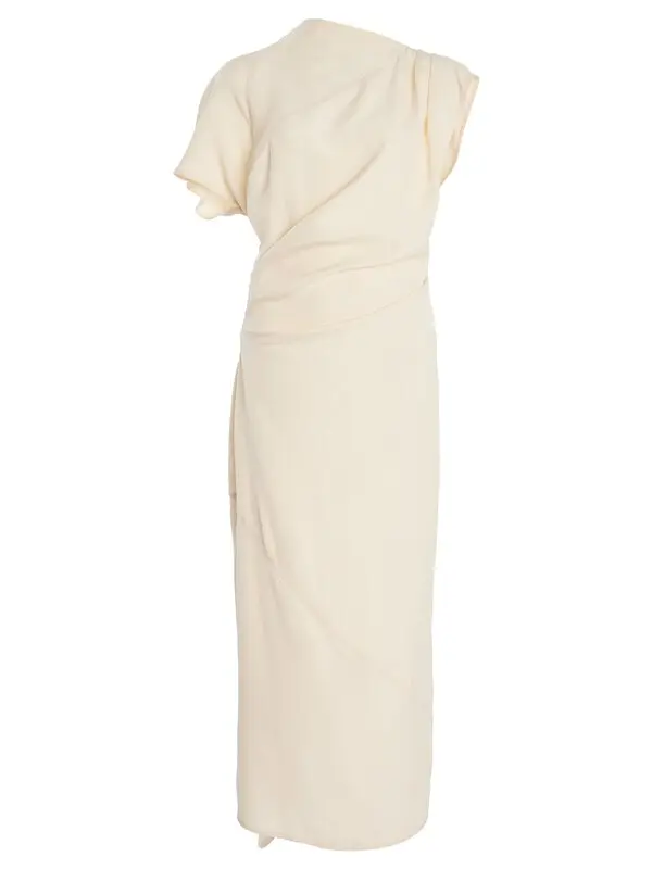 Proenza Schouler Hallie Asymmetric Draped Twill Maxi Dress - Nude