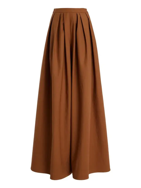 Carolina Herrera Stretch-cotton Palazzo Pants - Tan