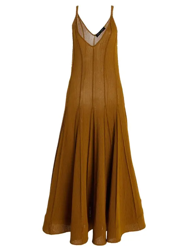 Proenza Schouler Tavia Fringed Knitted Midi Dress - Olive