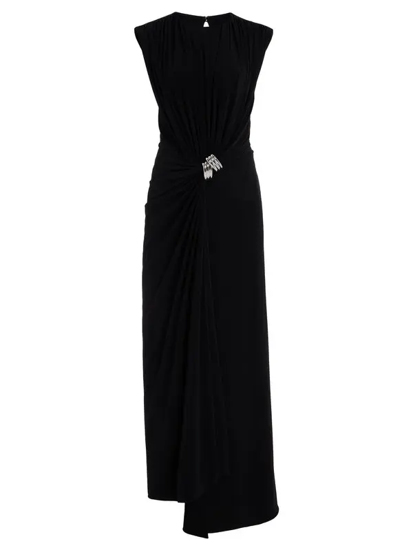 Brandon Maxwell The Serena Draped Jersey Maxi Dress - Black