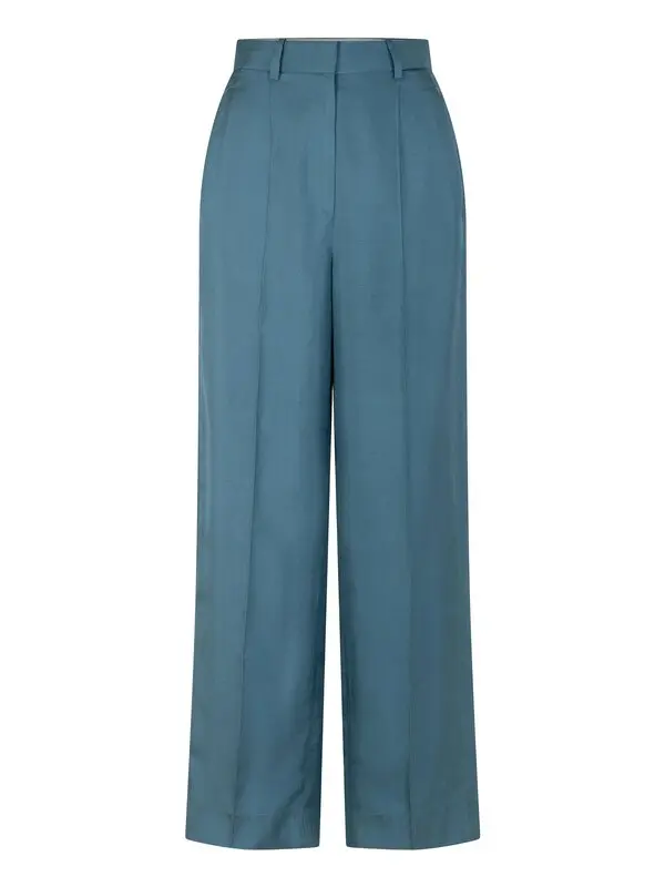 HEIRLOME Antonella Straight-leg Dupioni Silk Pants - Blue