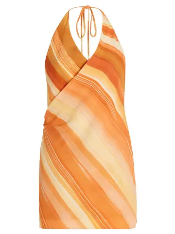 Significant Other Patrice Striped Halter Dress - Orange