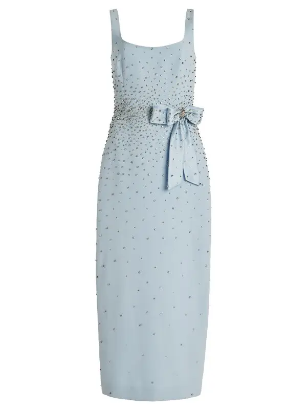 Carolina Herrera Embellished Stretch-crepe Midi Dress - Blue