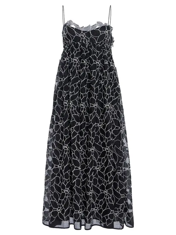 Ulla Johnson Marina Cotton Voile Maxi Dress - Black