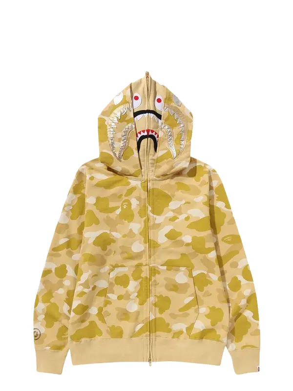 BAPE Color Camo Double Shark Full Zip Hoodie - Yellow
