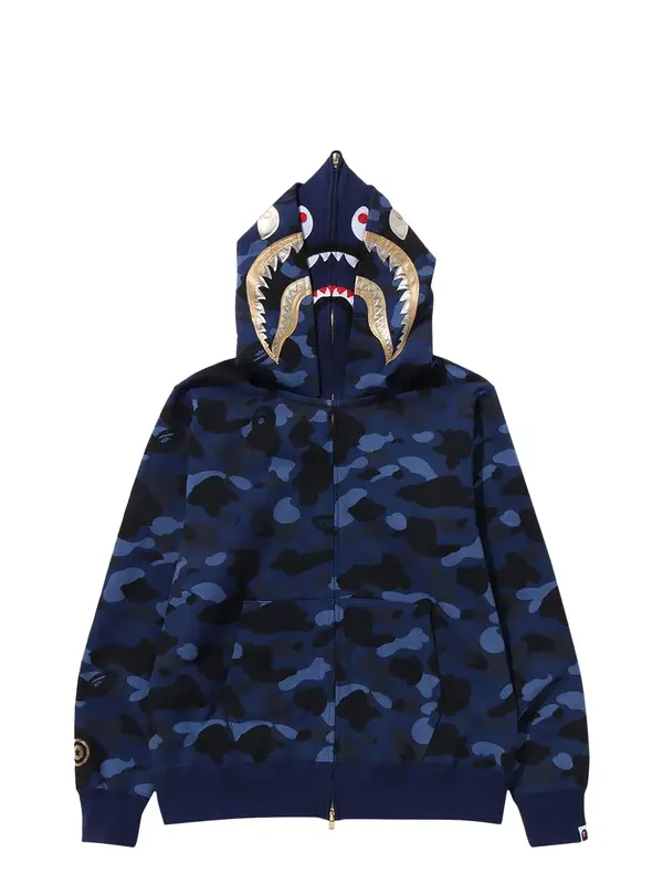 BAPE Color Camo Shark Full Zip Hoodie - Blue