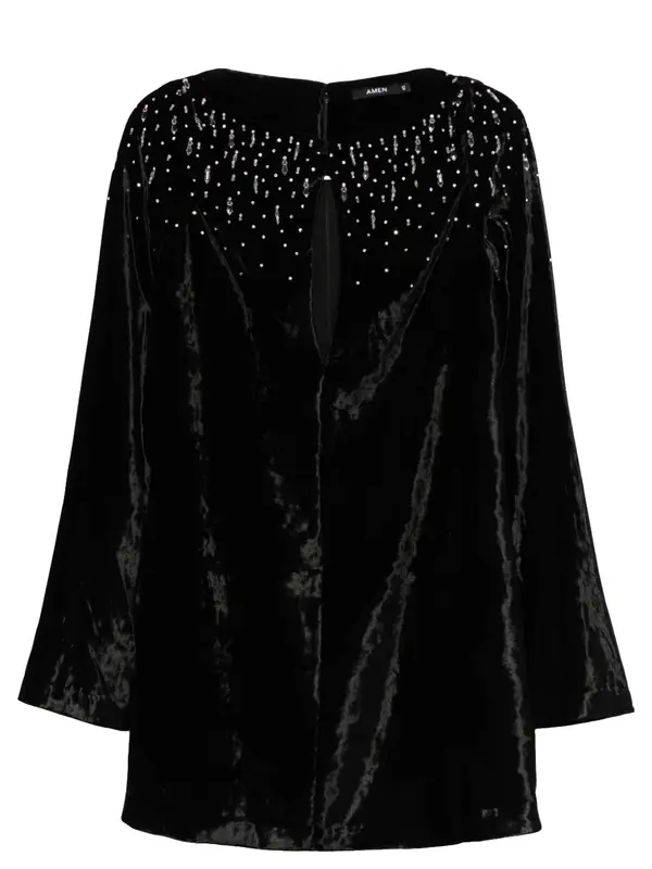 Amen Velvet Mini Dress - Black