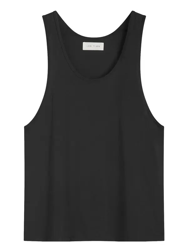 LES TIEN Lightweight Tank Top - Jet Black