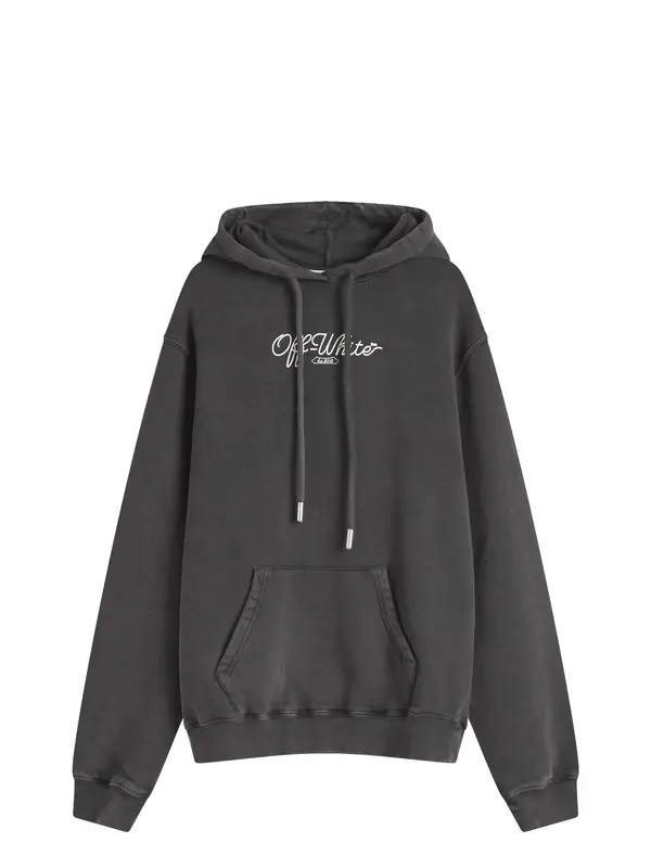 Off-White Scissor Arrow Regular Hoodie - Washed Black
