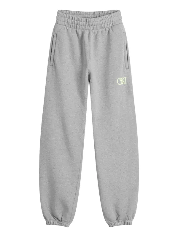 Off-White Embroidered Ow Sweatpants - Grey Melange Lime