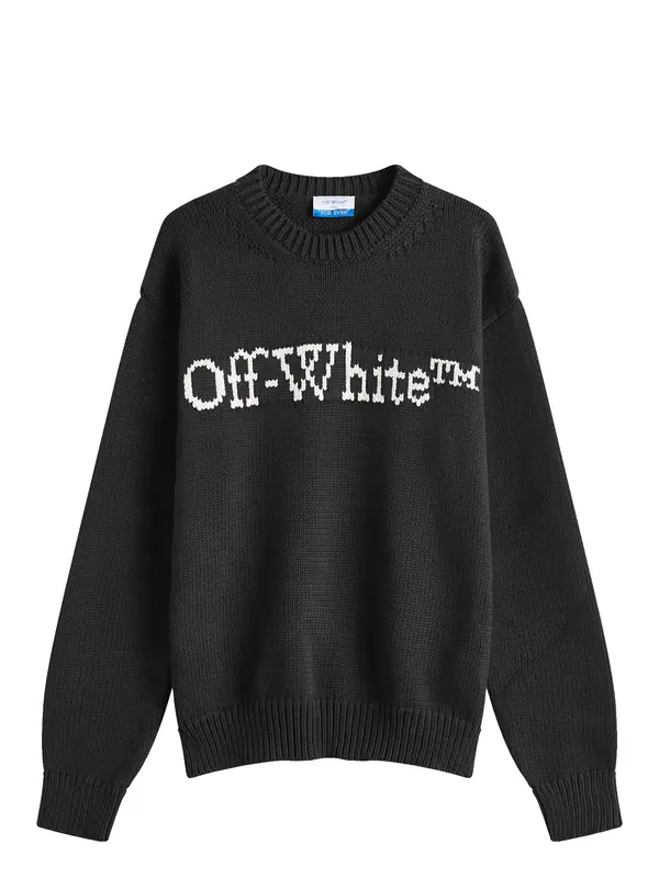 Off-White Big Bookish Chunky Crewneck Knit - Black/white