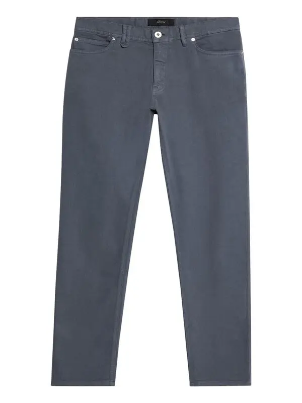 Brioni Cotton Denim Five-pocket Pants - Gray