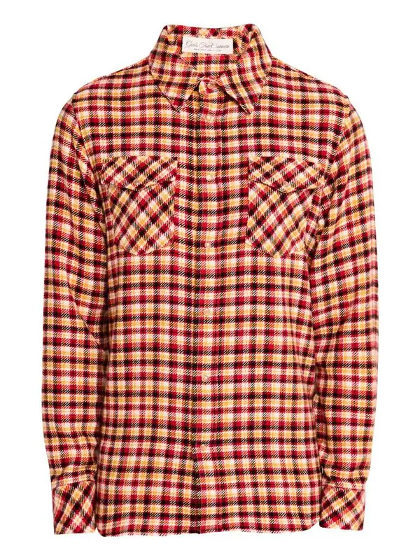 GOD'S TRUE CASHMERE Sunstone Tartan Sport Shirt - Red