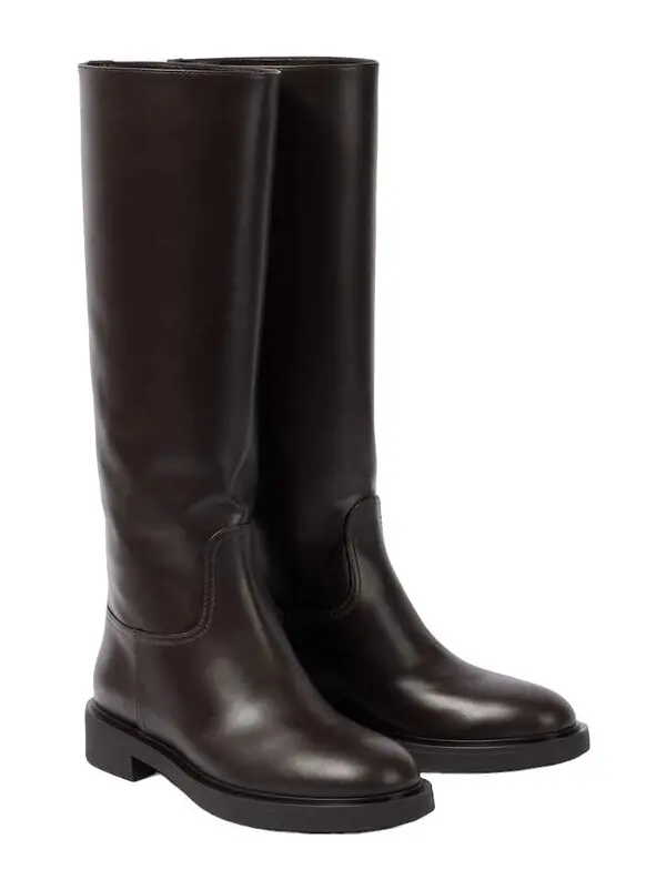 GIANVITO ROSSI Ascott Leather Knee-high Boots - Brown