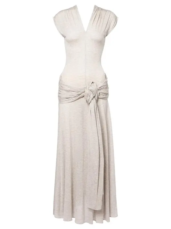 JW Anderson Draped Jersey Midi Dress - Grey
