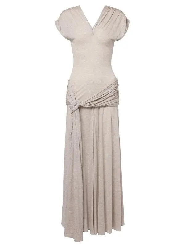JW Anderson Draped Jersey Maxi Dress - Grey