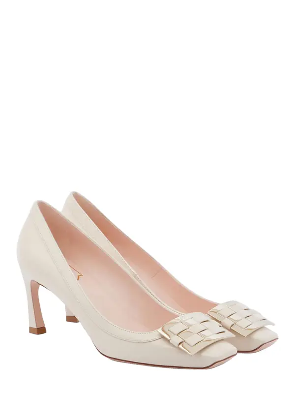 ROGER VIVIER Trompette 70 Leather Pumps - White