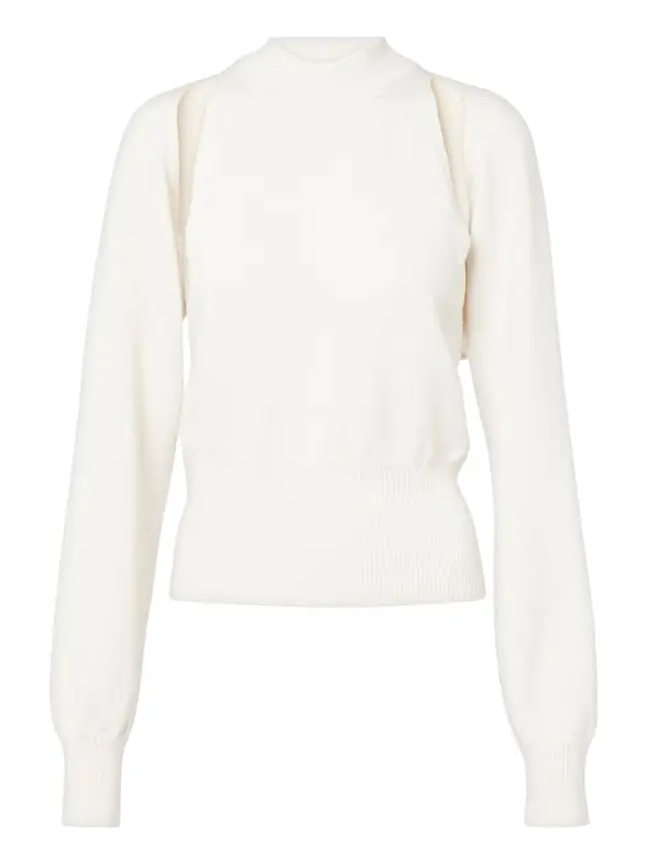 Alaïa Cutout Wool Sweater - White